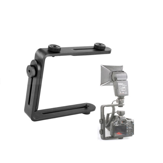 Double L-Shaped Flash Bracket Holder Mount - Harga dan Spesifikasi