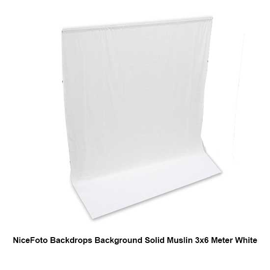 NiceFoto Backdrops Background Solid Muslin 3x6 Meter White