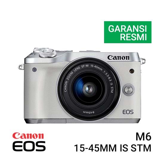 Canon EOS M6 Kit EF-M15-45mm F3.5-6.3 IS STM White Harga Terbaik