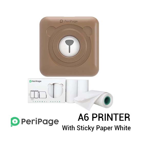 Peripage A6 Printer with Sticky Paper White Harga Murah dan Spesifikasi